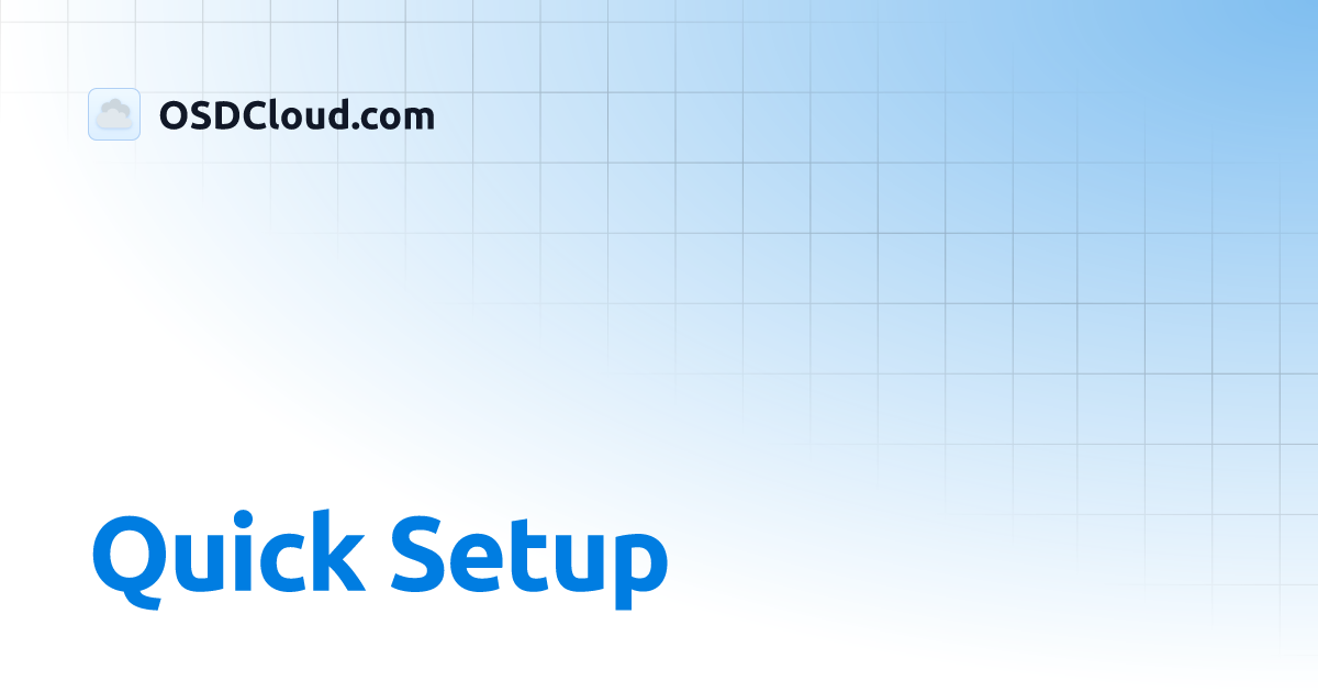 Quick Setup | OSDCloud.com