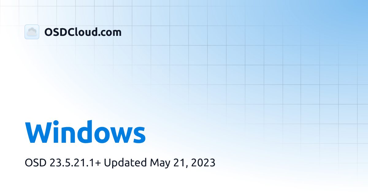 Windows | OSDCloud.com