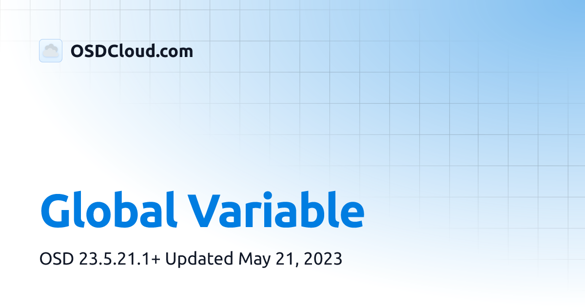 Global Variable | OSDCloud.com