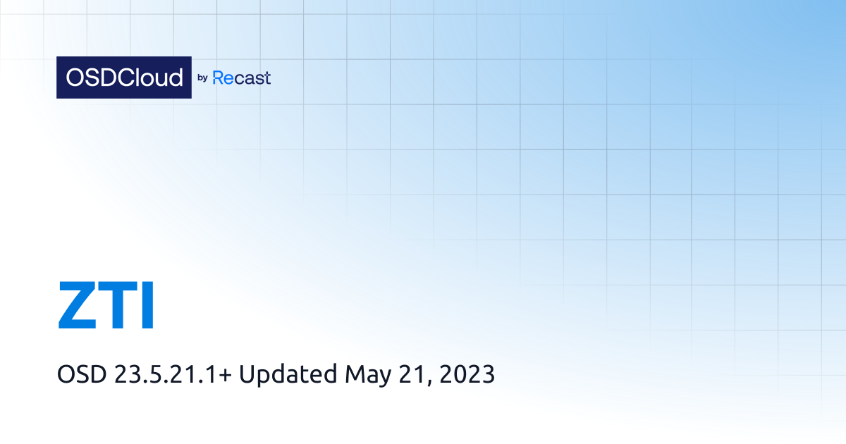 ZTI | OSDCloud by Recast